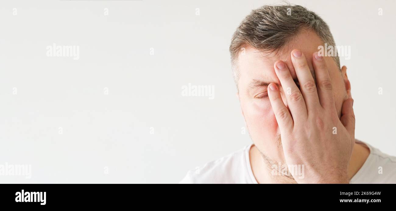Portrait sleepy middle aged man hi-res stock photography and images - Alamy