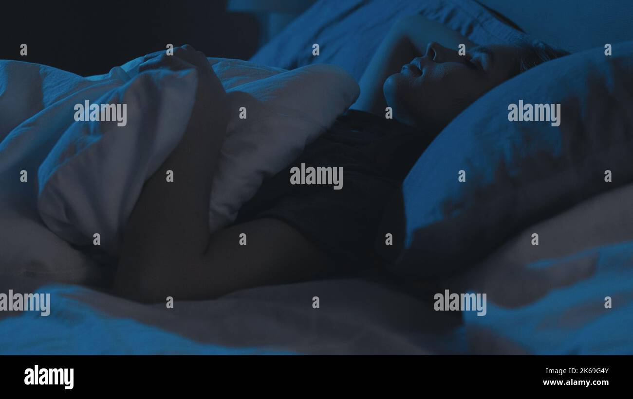 sleeping woman sweet dreams good rest Stock Photo - Alamy