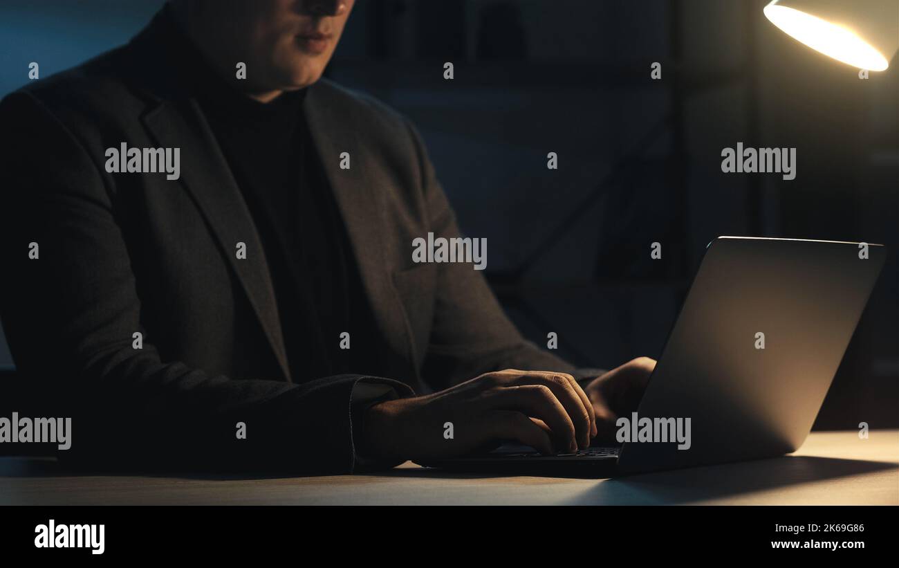 Office late man overworked overtime hi-res stock photography and images ...