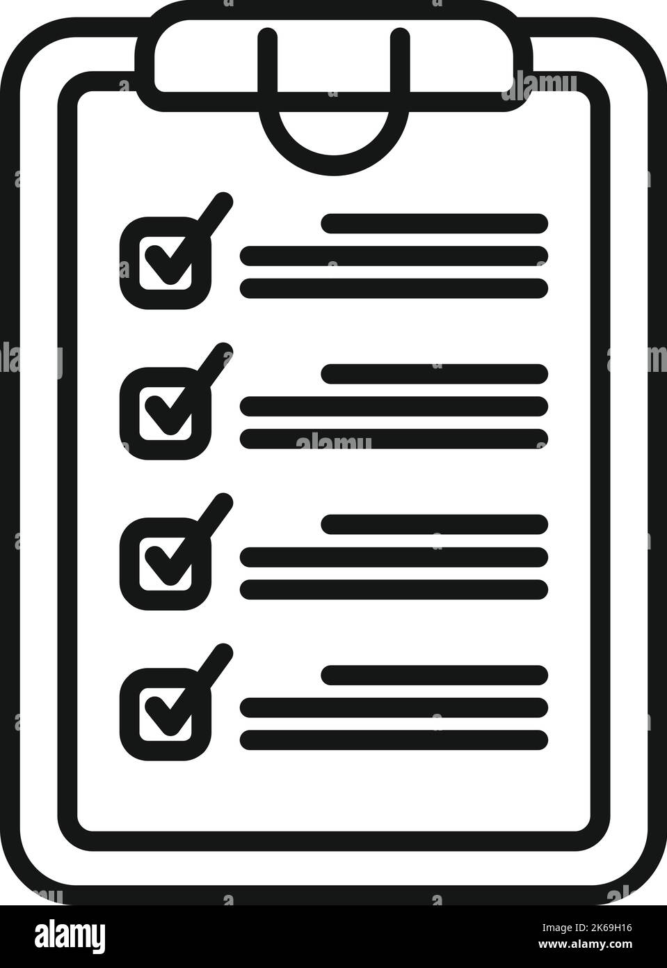 Test clipboard icon outline vector. School exam. Paper check Stock ...