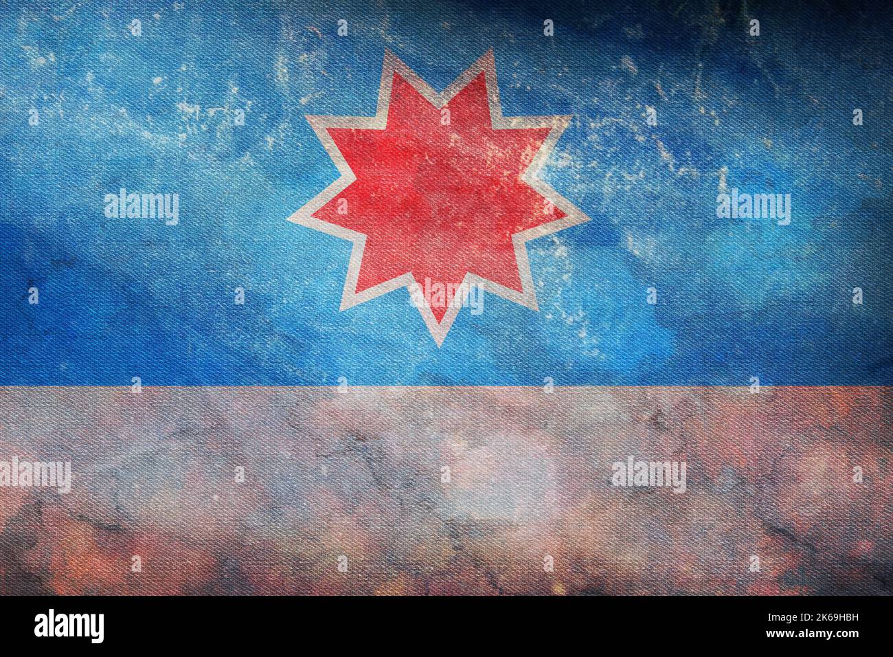retro flag of Chukotko Kamchatkan peoples Oroks with grunge texture ...