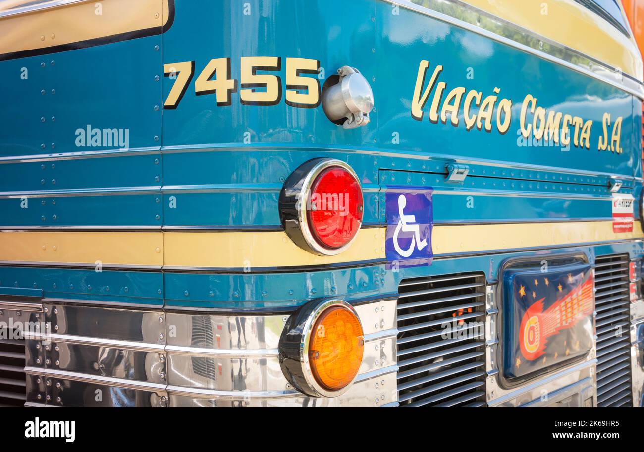 Vehicle CMA Flecha Azul Scania VIII (1998) on display at Bus Brasil ...