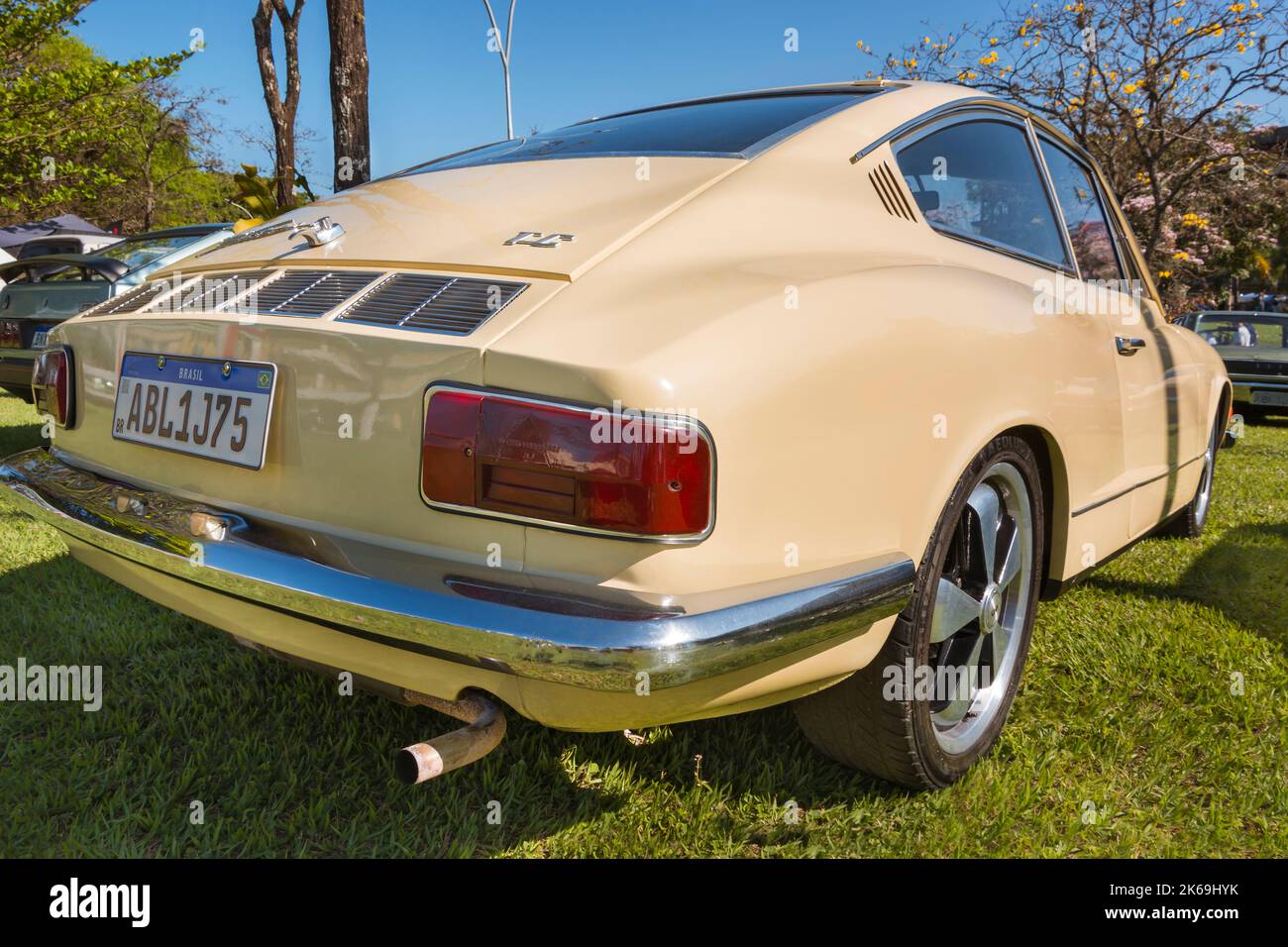 Vehicle Volkswagen Karmann-Ghia 1975 on display at vintage car show ...