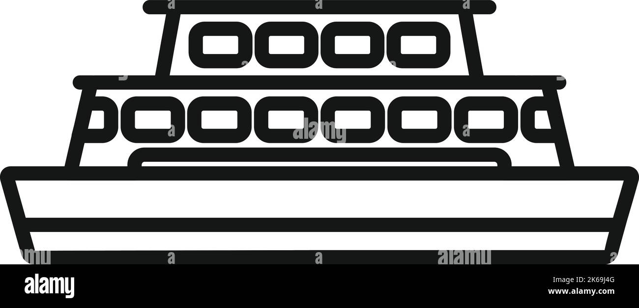 Ferry boat icon outline vector. Water sea. Front cargo Stock Vector ...