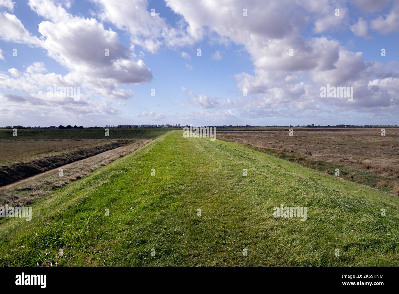 Walking on Peter Scott walk, following the top of the outer sea defence ...