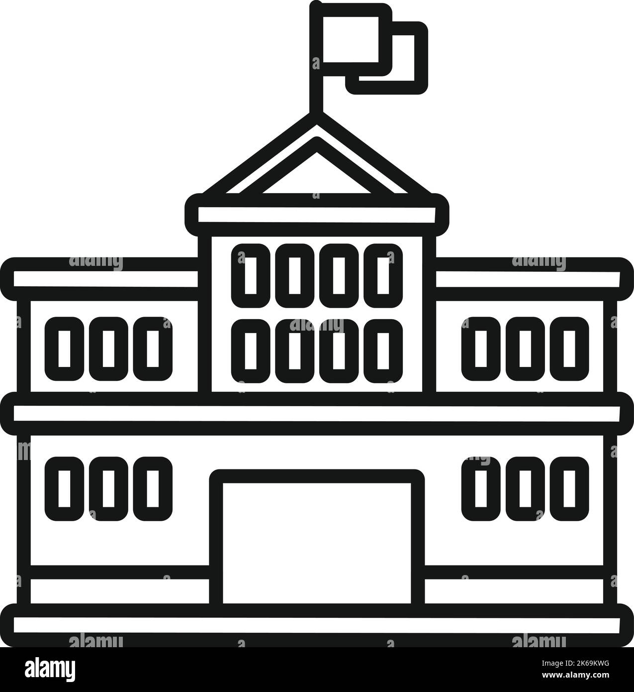 University building icon outline vector. School graduation. Online ...