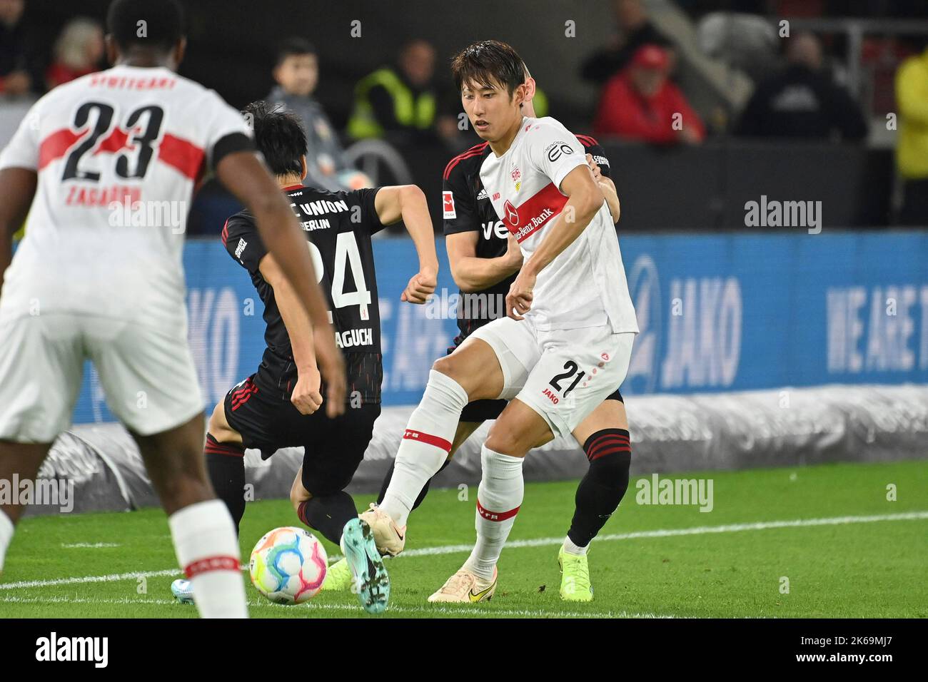 Stuttgart, Deutschland. 09th Oct, 2022. Hiroki ITO (VFB Stuttgart), action, duels. Soccer 1st ...