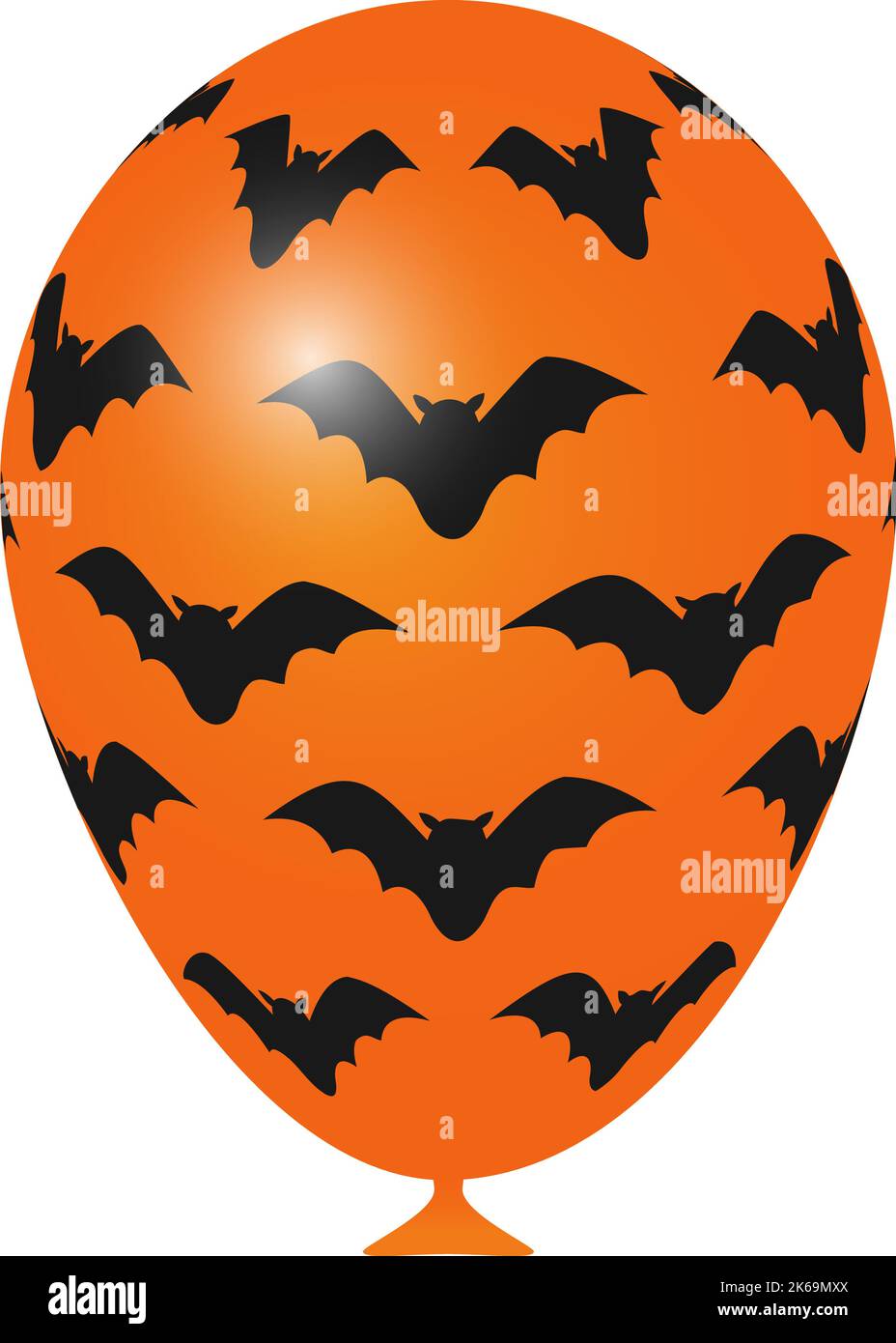 A balloon for Halloween. Realistic orange ball with a bat pattern Stock ...