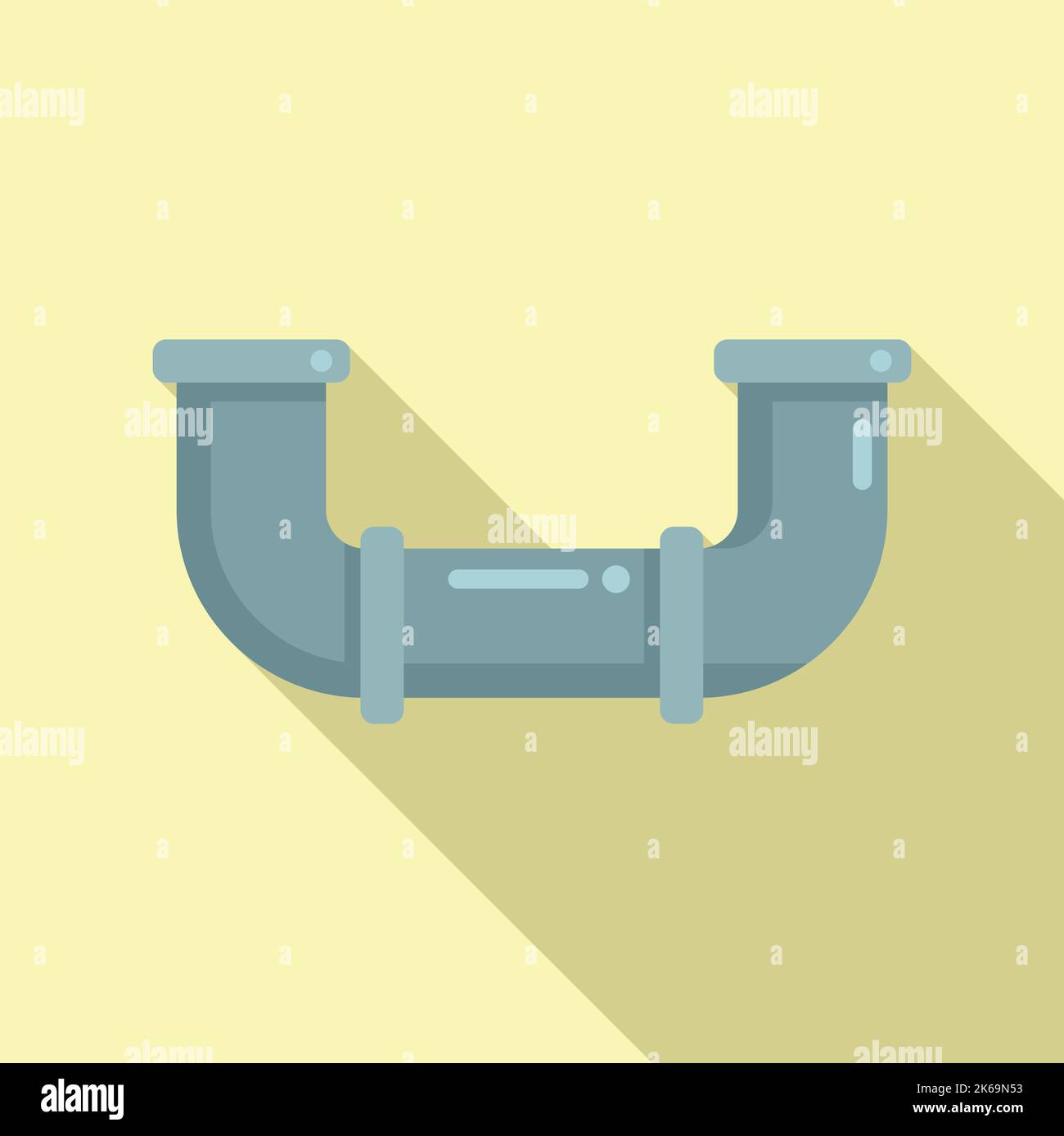 Pipe connection icon flat vector. Drain system. Industrial construction ...