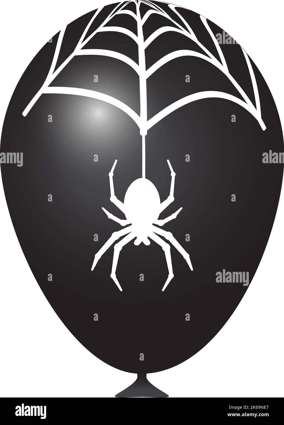 A balloon for Halloween. Realistic black ball with spider web and ...