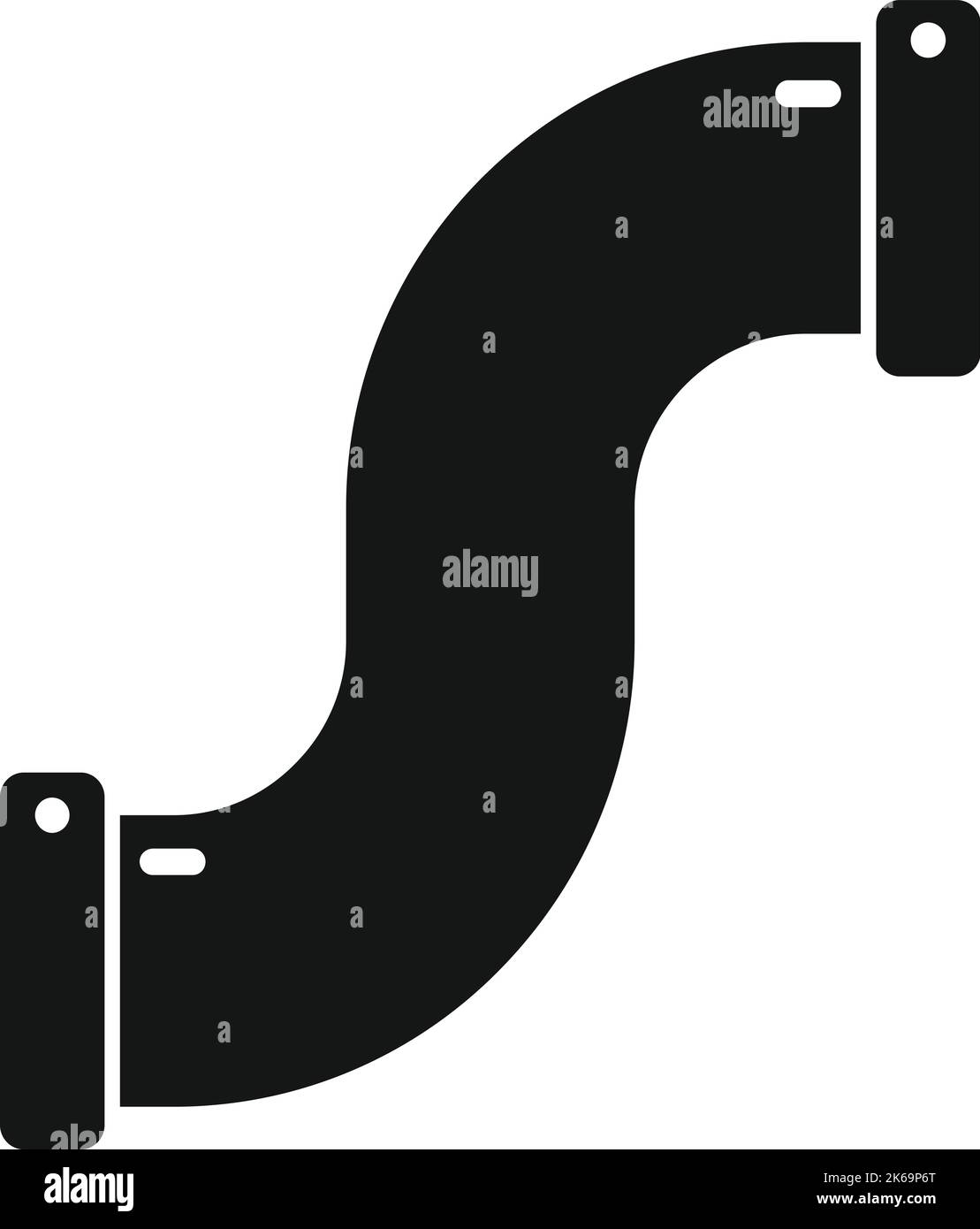 Curve pipe icon simple vector. Metal tube. Flange pressure Stock Vector ...