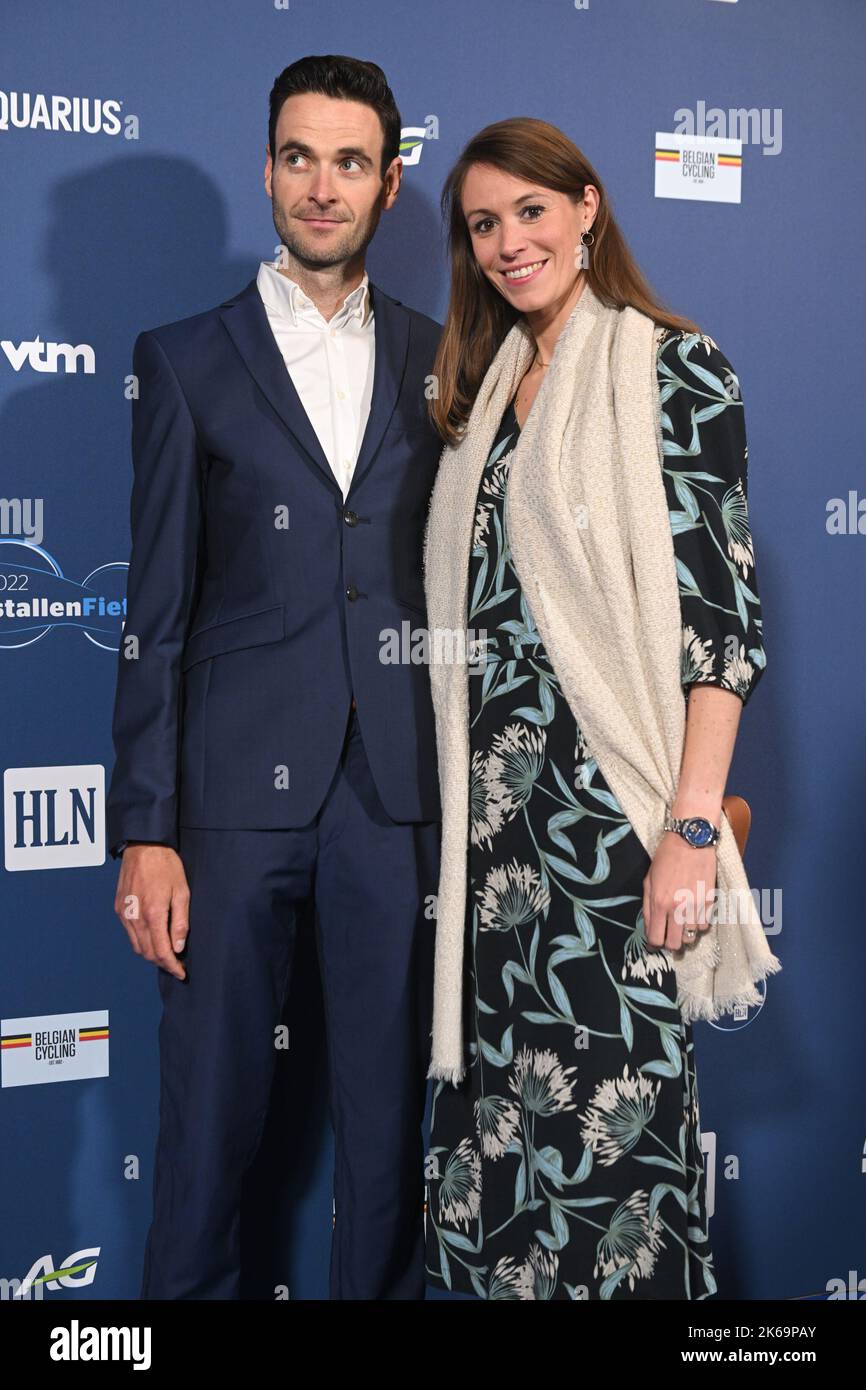 Belgian Pieter Serry and his wife Wendy Vyncke posing for the ...