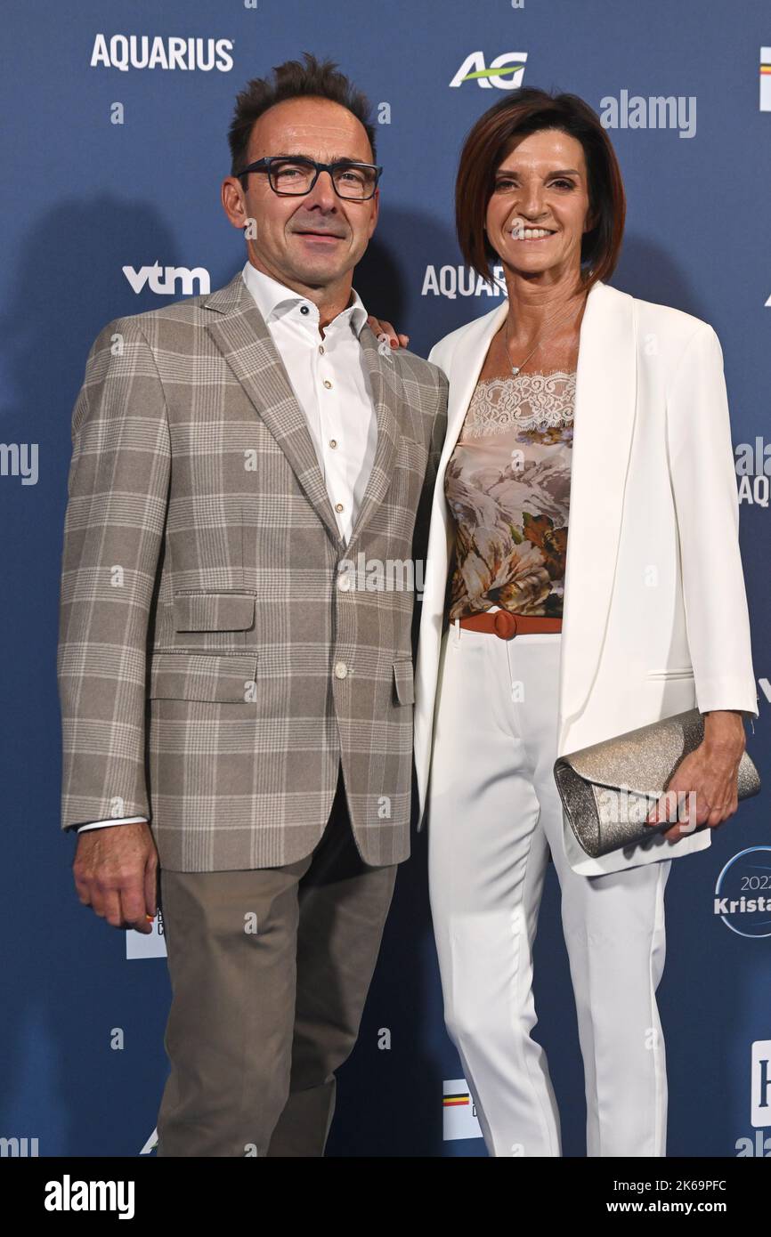 Remco's parents Agna and Patrick Evenepoel pictured during posing for ...