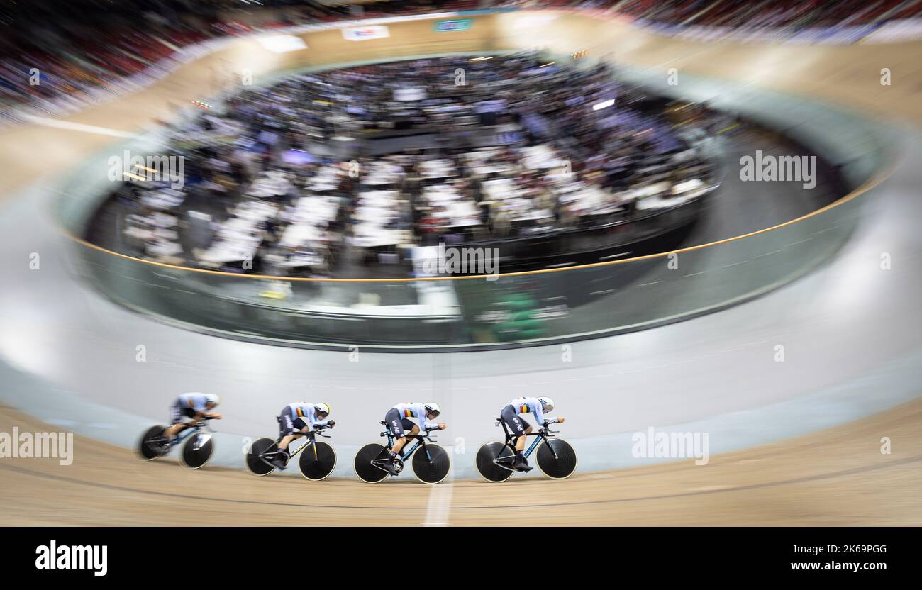 The Belgian team with (not in order pictured) Belgian Tuur Dens ...