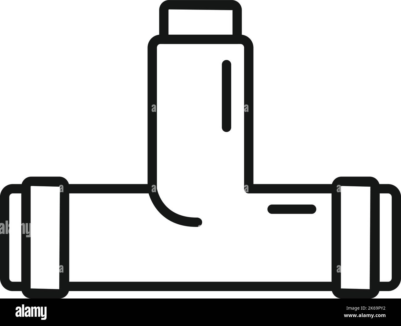 Pipe connection icon outline vector. Industrial flange. Drain steel ...