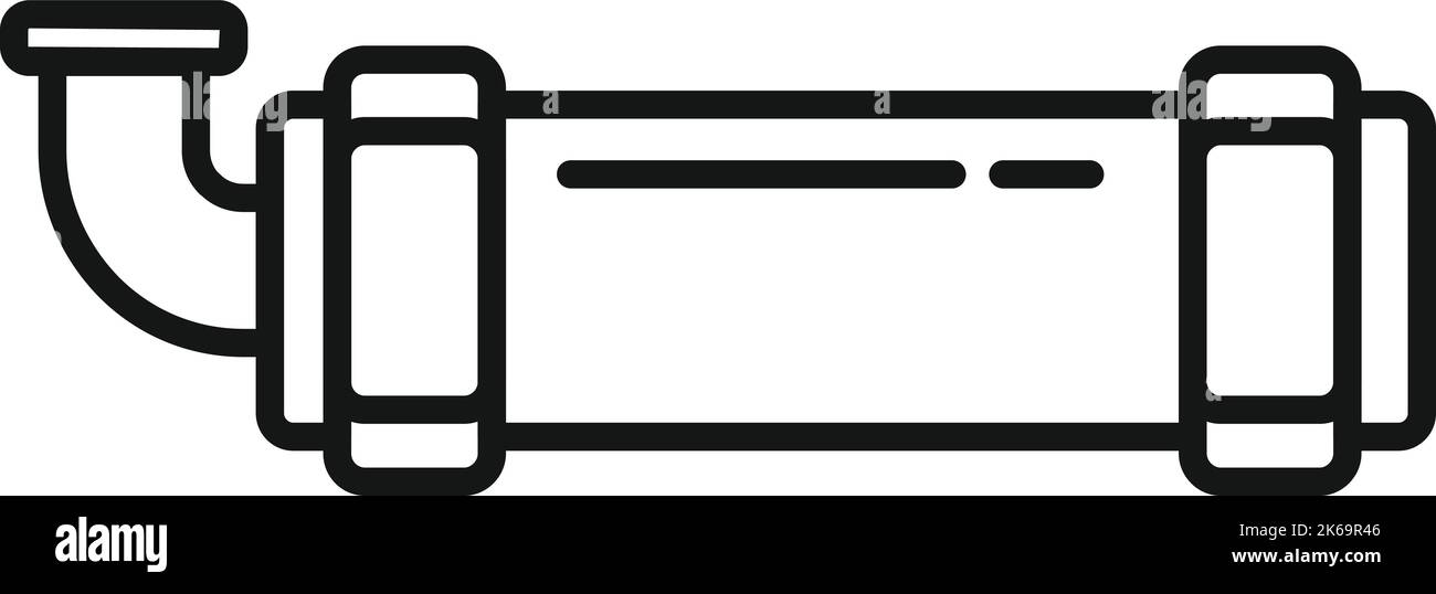 Small pipe connector icon outline vector. Valve drain. Steel system ...