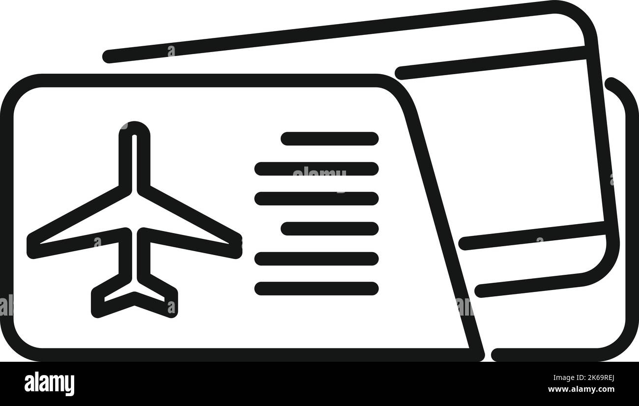 Class air ticket icon outline vector. Airline pass. Travel fly Stock ...