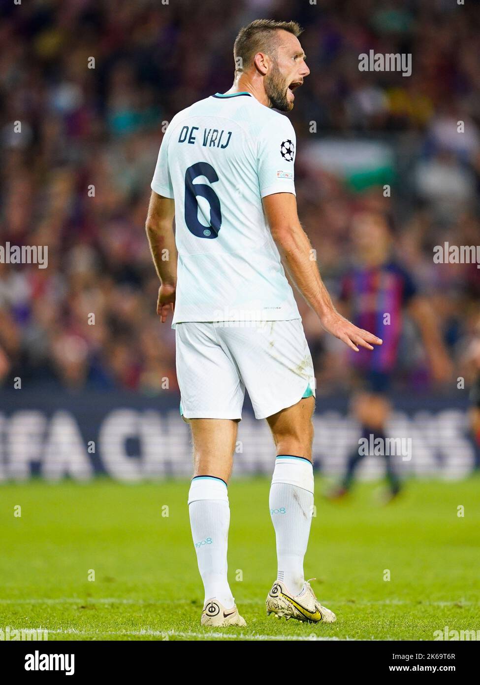Barcelona, Spain. 12th Oct, 2022. Stefan de Vrij of Inter Milan during the UEFA Champions League ...