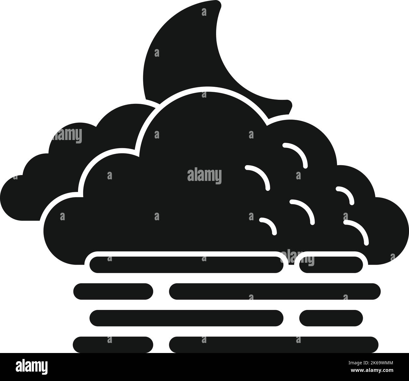 Night cloudy icon simple vector. Climate meteo. Sky widget Stock Vector ...