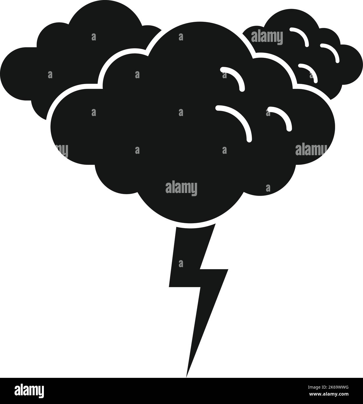 Thunderstorm cloud icon simple vector. Storm rain. Cloudy report Stock ...