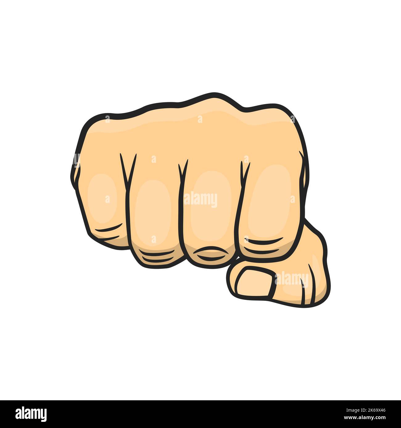 Vector Cartoon Forward Punch Fist, Symbol of Power, Hit, Revolution ...