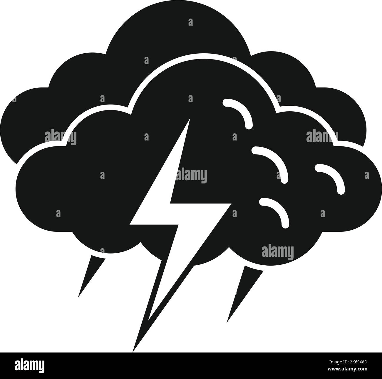 Summer storm icon simple vector. Lightning weather. Rain forecast Stock ...