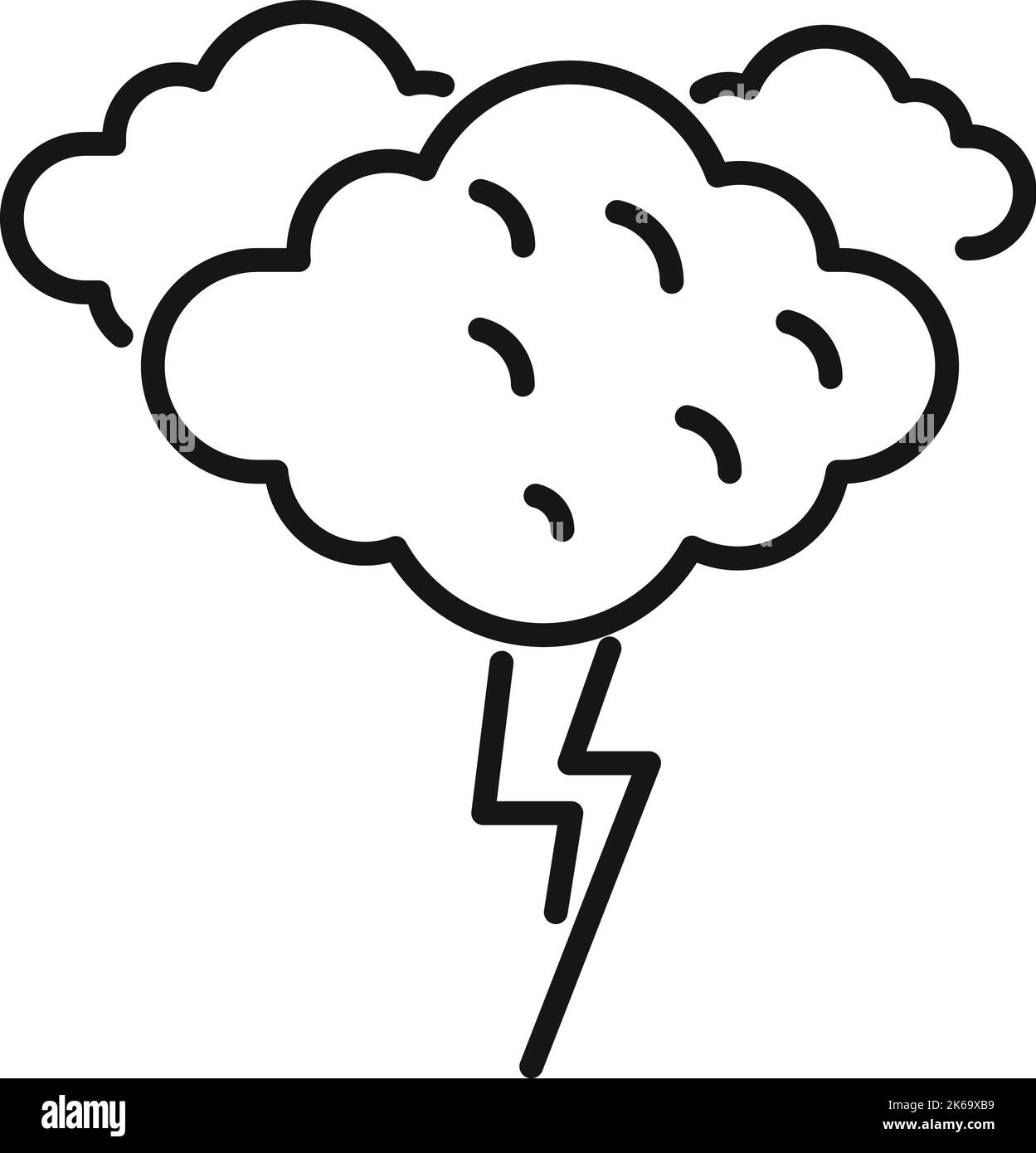 Thunderstorm cloud icon outline vector. Storm rain. Cloudy report Stock ...