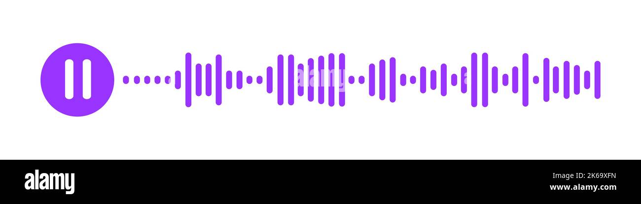 Audio message icon. Voice message, blab chat, sound file pictogram with ...