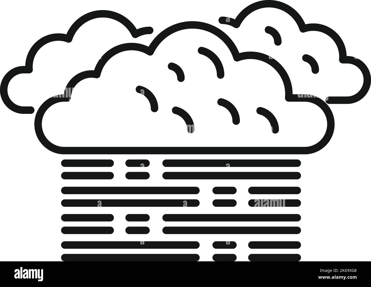 Cloudy sky icon outline vector. Cloud rain. Cold sunshine Stock Vector ...