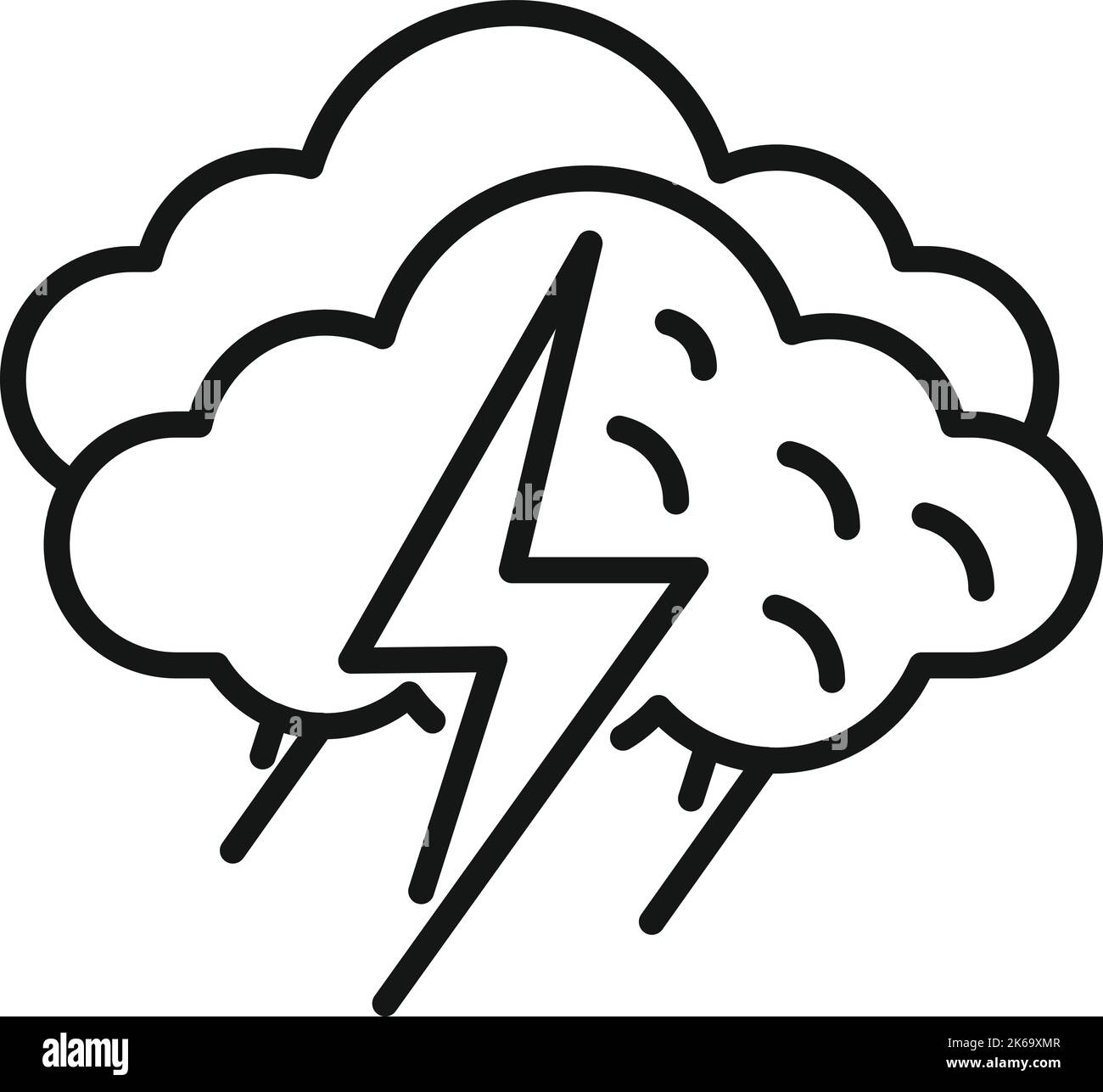 Summer storm icon outline vector. Lightning weather. Rain forecast ...