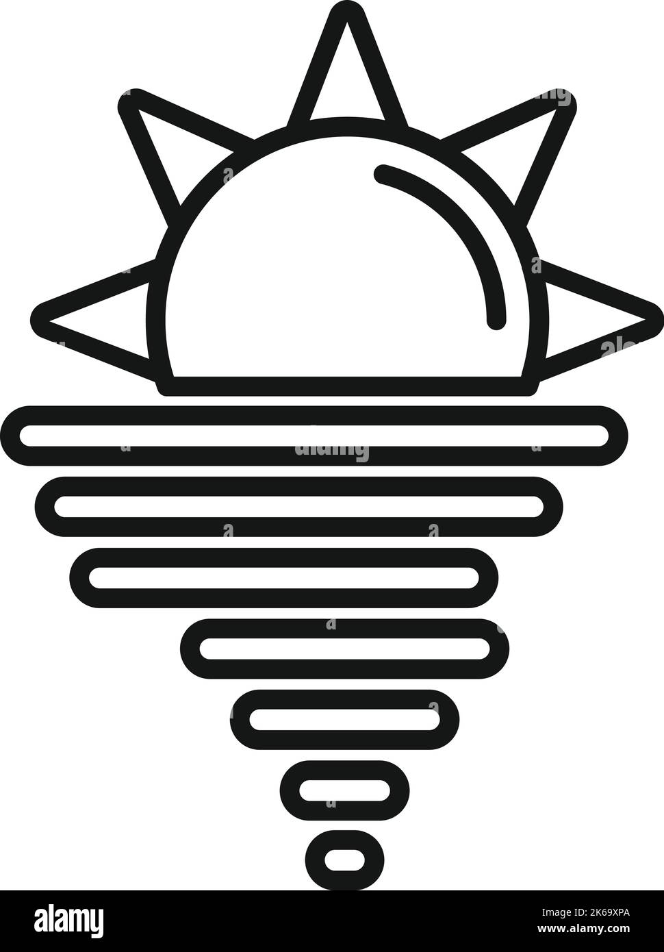 Sunset icon outline vector. Cloudy weather. Cold sunshine Stock Vector ...