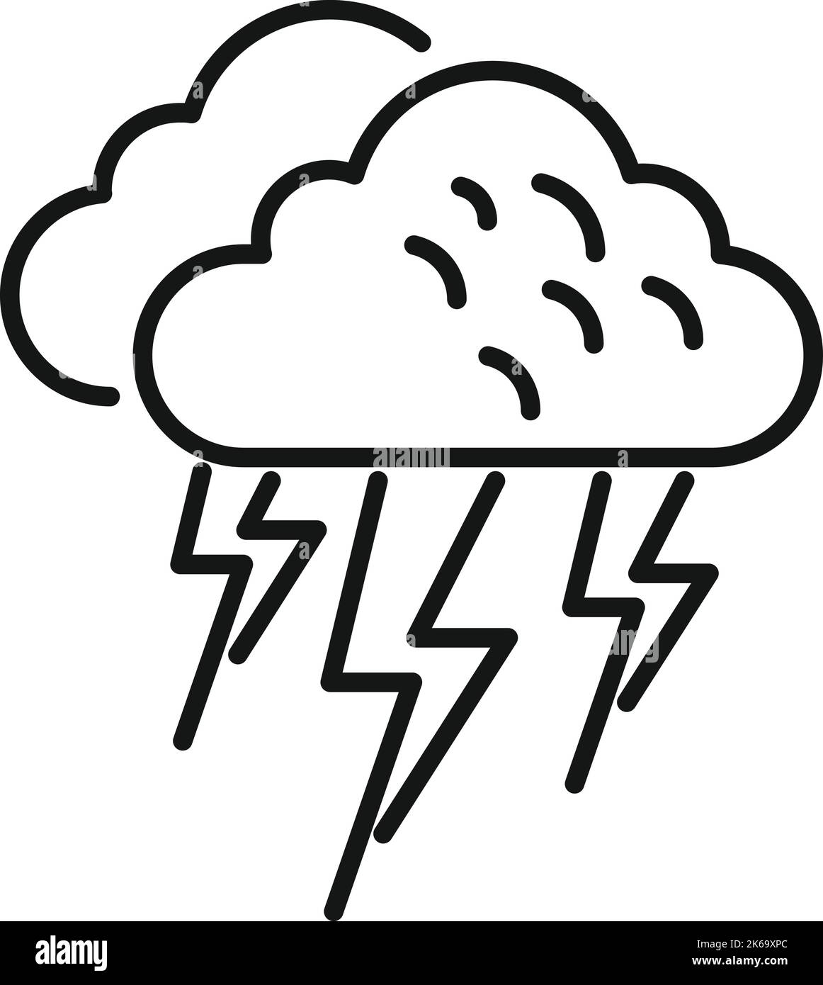 Summer storm icon outline vector. Rain cloud. Thunderstorm cloudy Stock ...