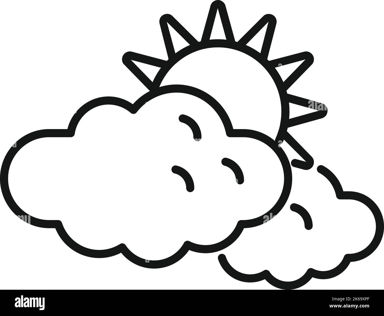 Sunshine cloud icon outline vector. Cloudy rain. Rainy storm Stock ...