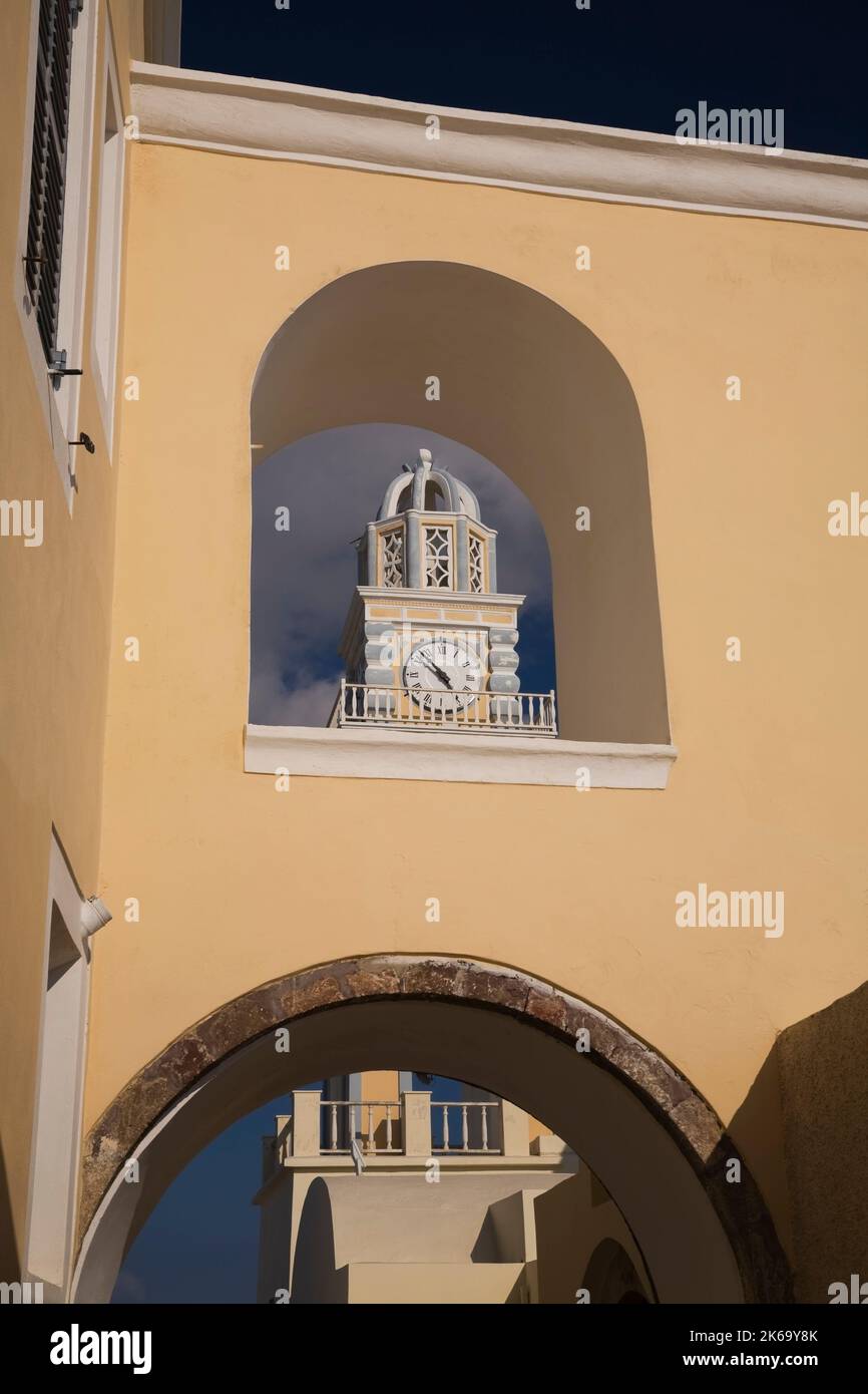 Santorini greece church clock tower hi-res stock photography and images ...