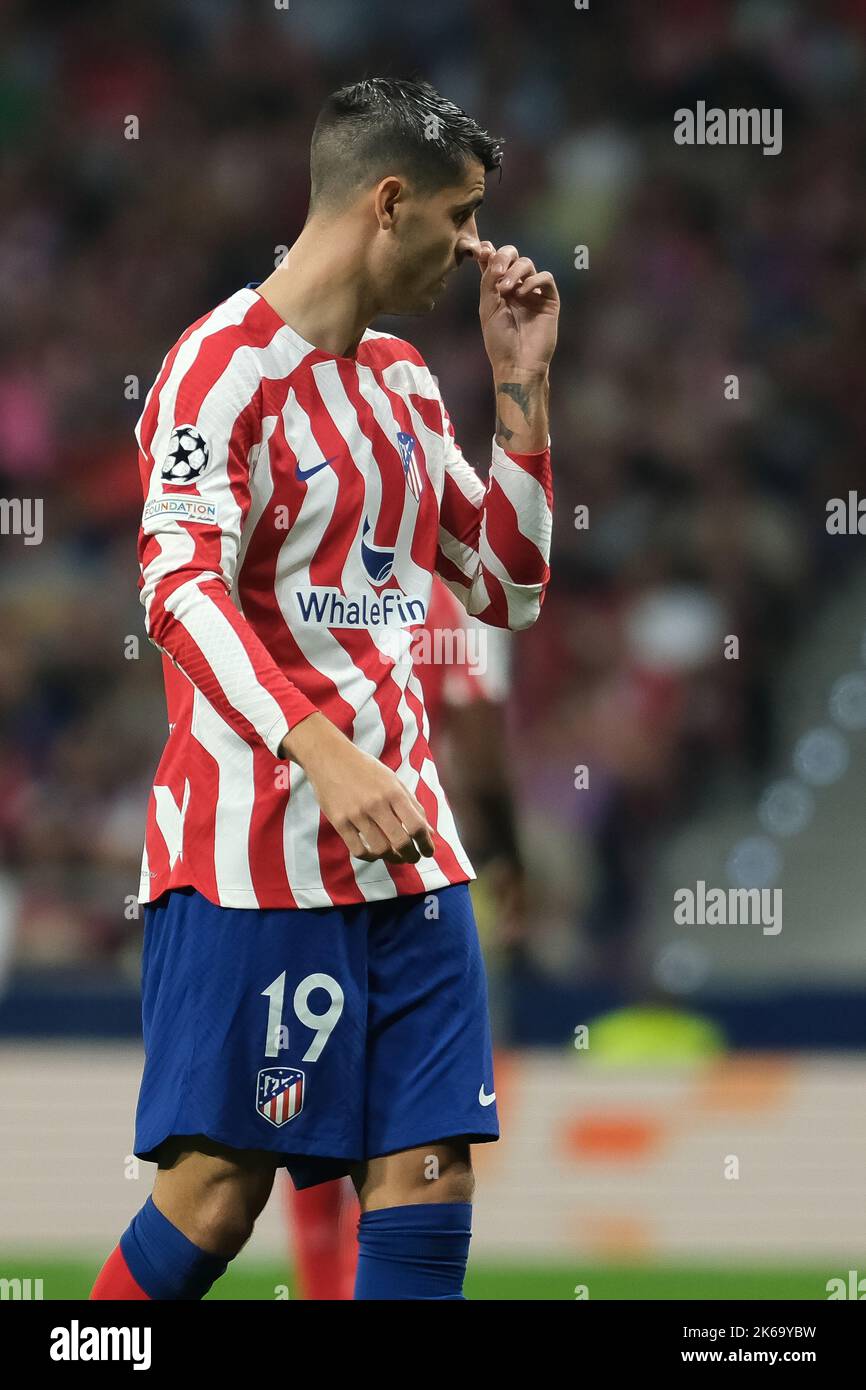 Madrid, Spain. 12th Oct, 2022. Alvaro Morata of Atletico Madrid seen ...