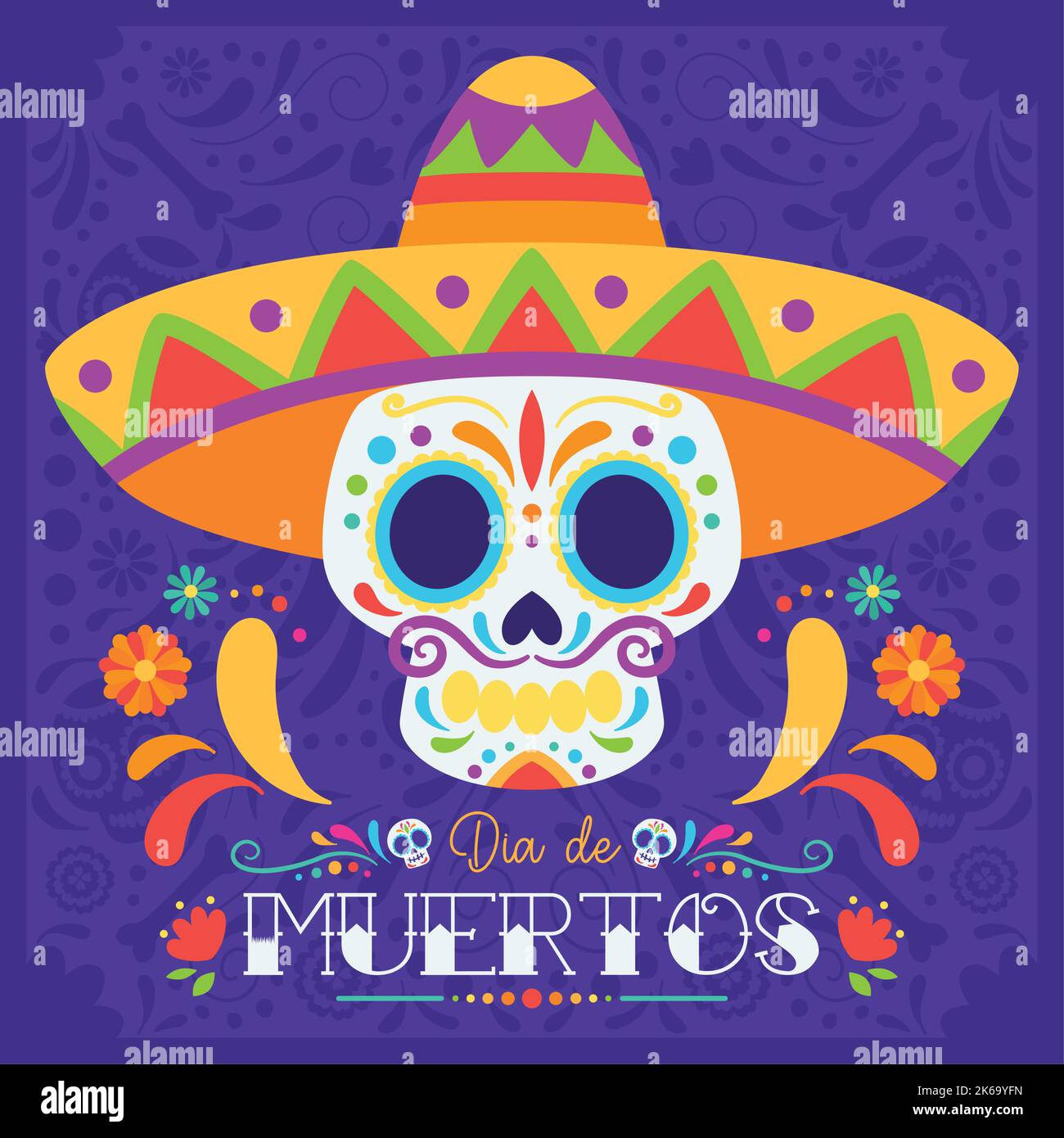 Dia de los muertos poster Vector Stock Vector Image & Art - Alamy