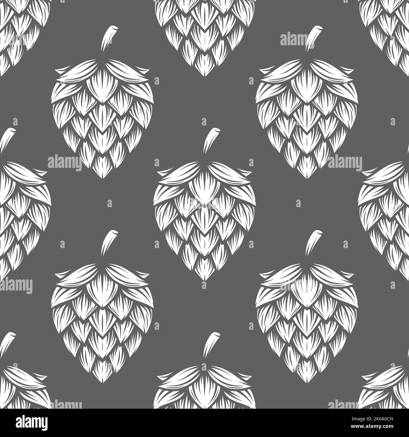 Vector Black and White Seamless Pattern with Hand Drawn Cartoon Hop ...