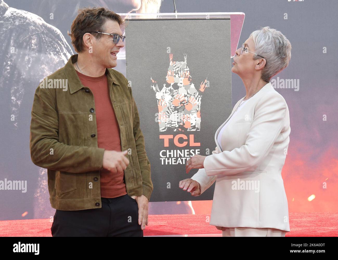 Los Angeles, USA. 12th Oct, 2022. (L-R) Jason Blum and Jamie Lee Curtis ...