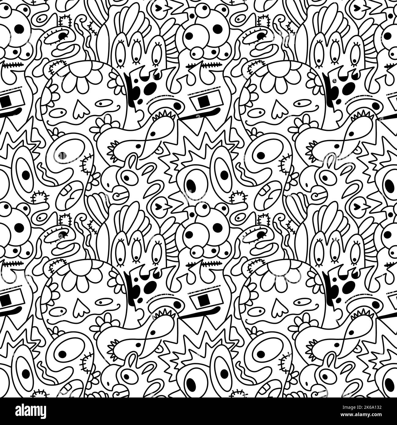 Cartoon seamless monster alien pattern for kids clothes print and ...