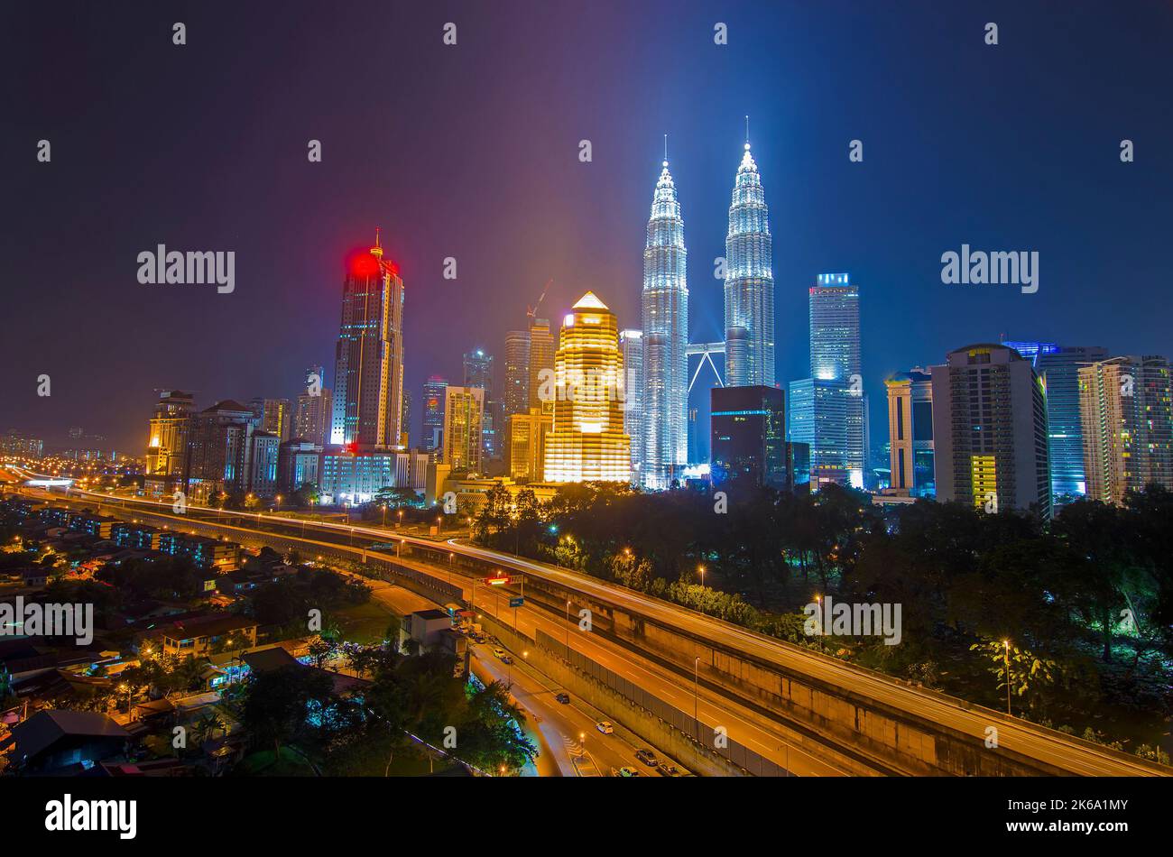 Night aerial view petronas twin hi-res stock photography and images - Alamy