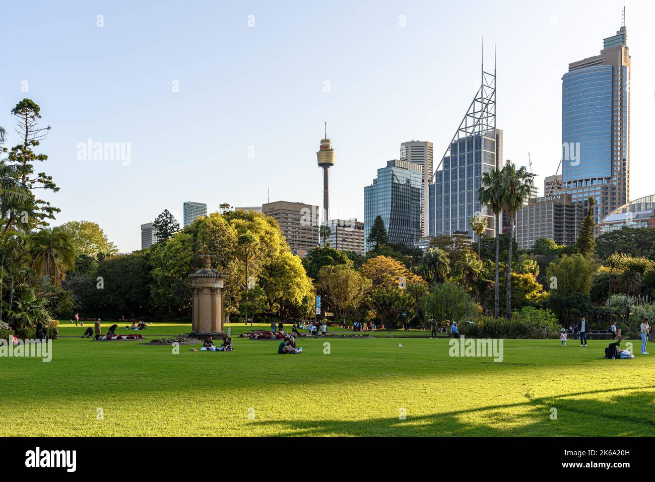 People sitting on Lawn 39 in the Royal Botanic Garden in Sydney ...