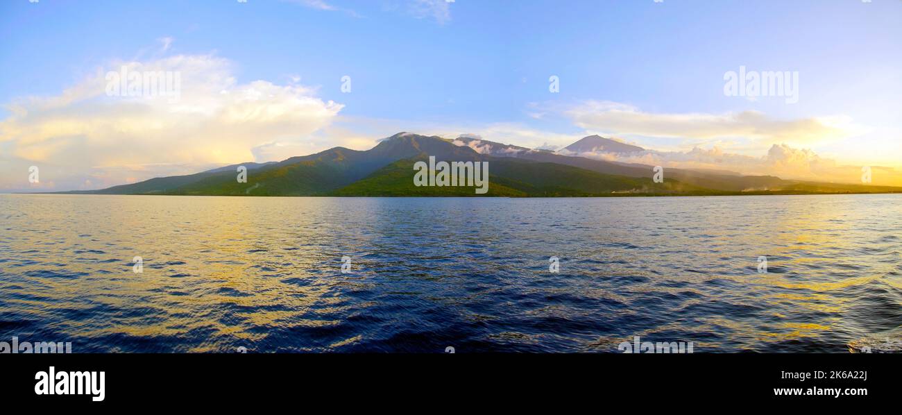 Superlarge size panorama of Majestic Mount Rinjani, Lombok Indonesia ...