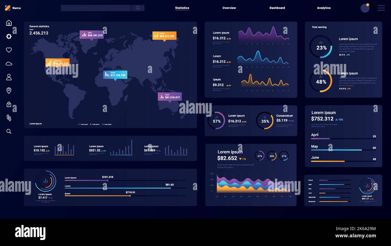 Website dashboard with infographic elements hi-res stock photography ...