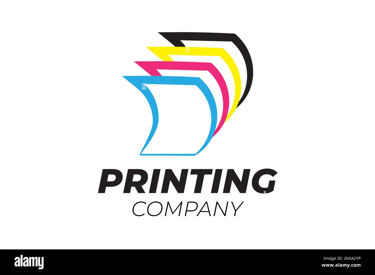 Printing Company Logo Design with Outline Cmyk Pages Stock Vector Image ...