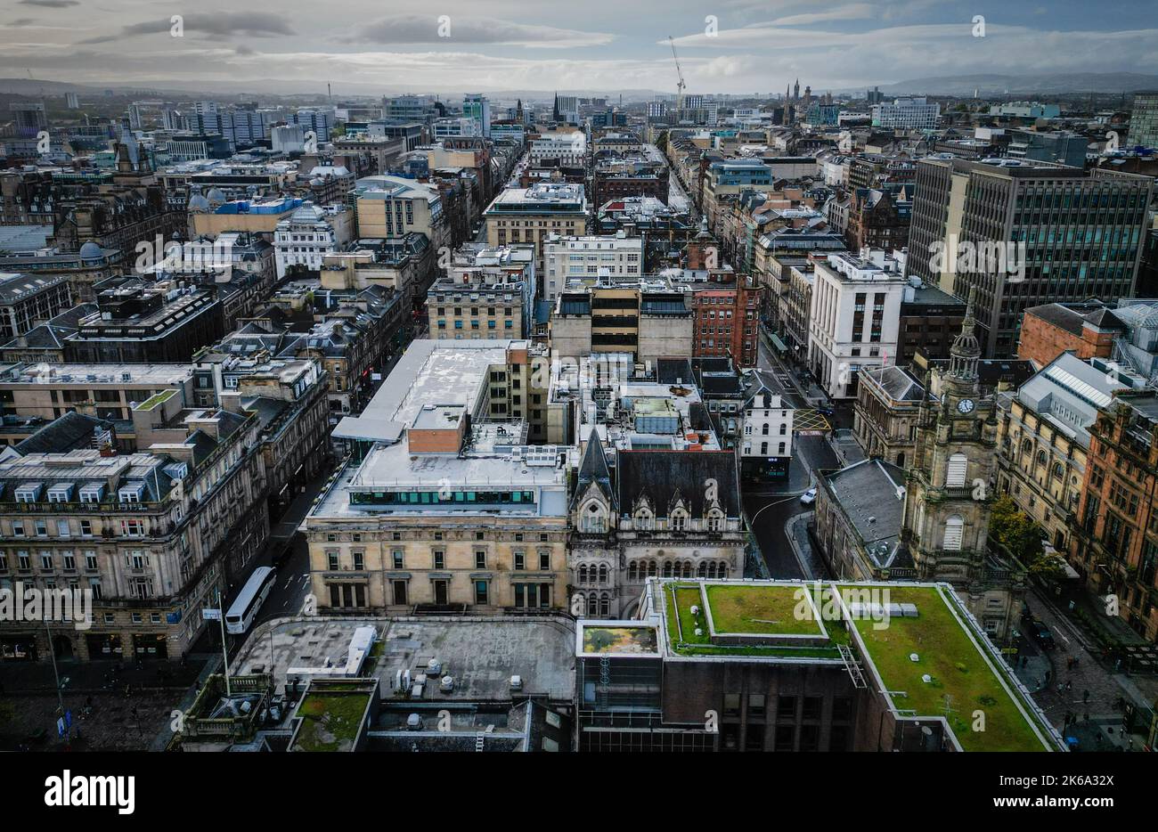 The city centre of Glasgow from above - aerial view Stock Photo - Alamy