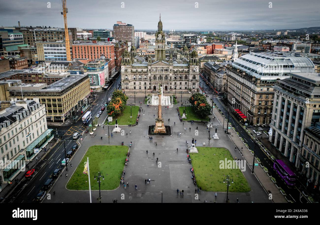 George square glasgow aerial hi-res stock photography and images - Alamy