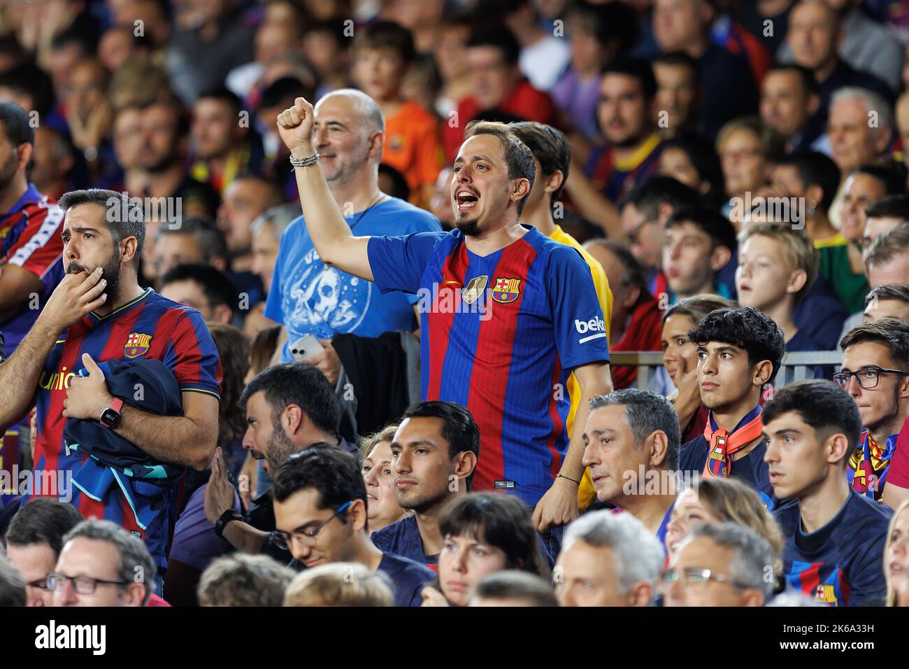 Barcelona, Spain. 12th Oct, 2022. Supporters during the Uefa Champions ...