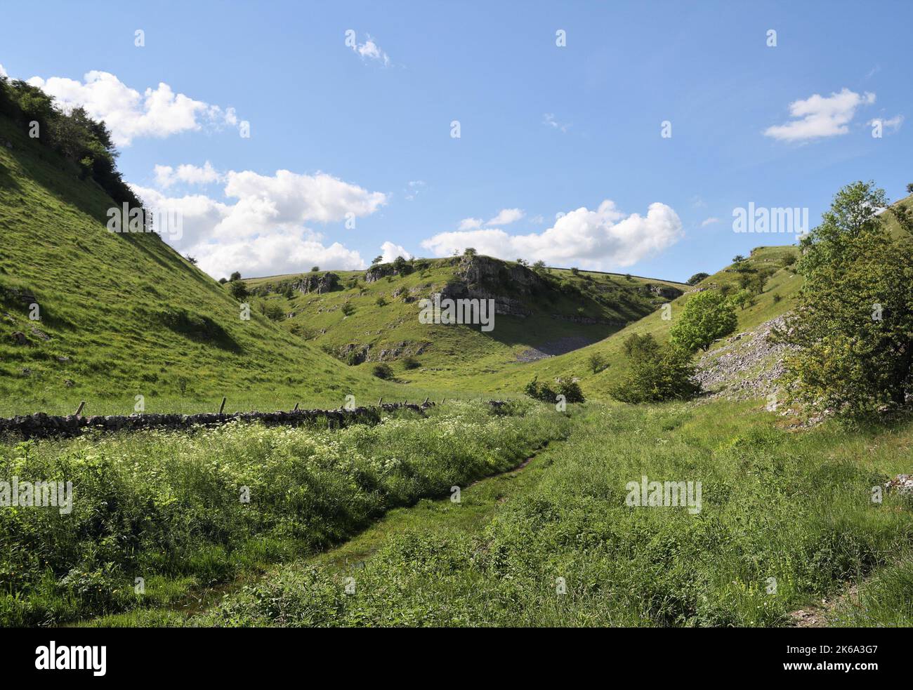 Lathkill Dale in the Derbyshire Peak District national park England UK ...