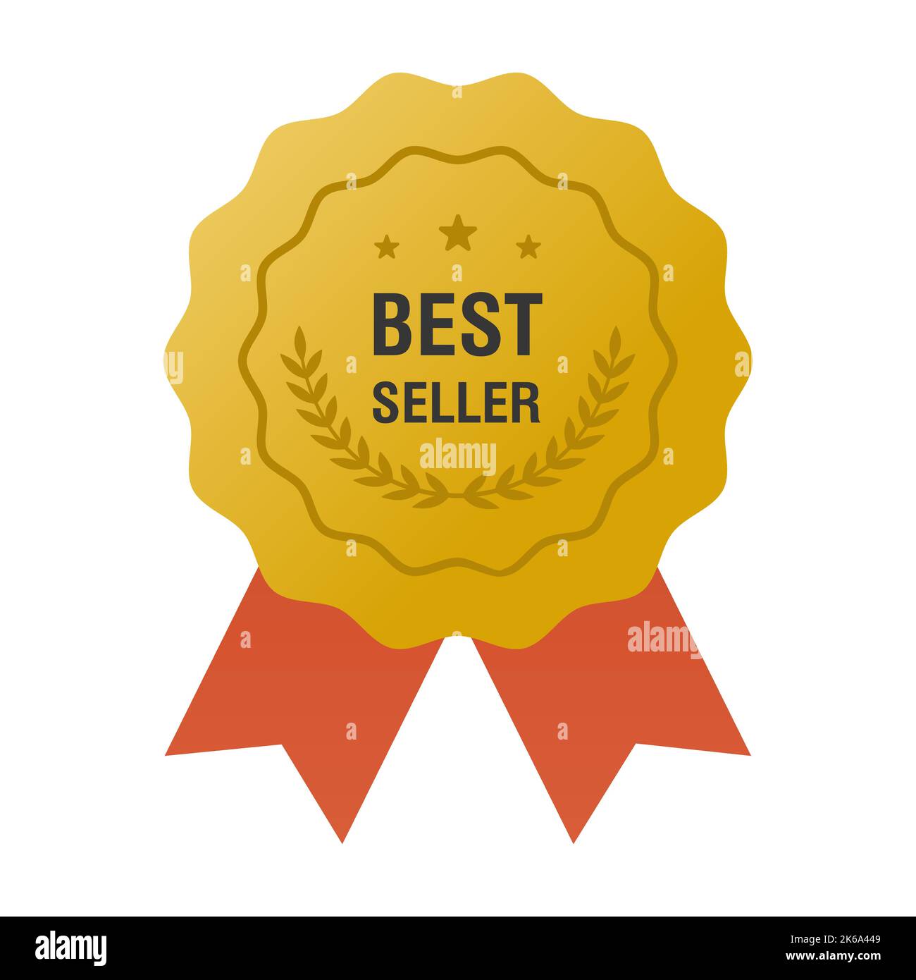 Flat vector illustration of a best seller sign label. Perfect for design element of the best ...