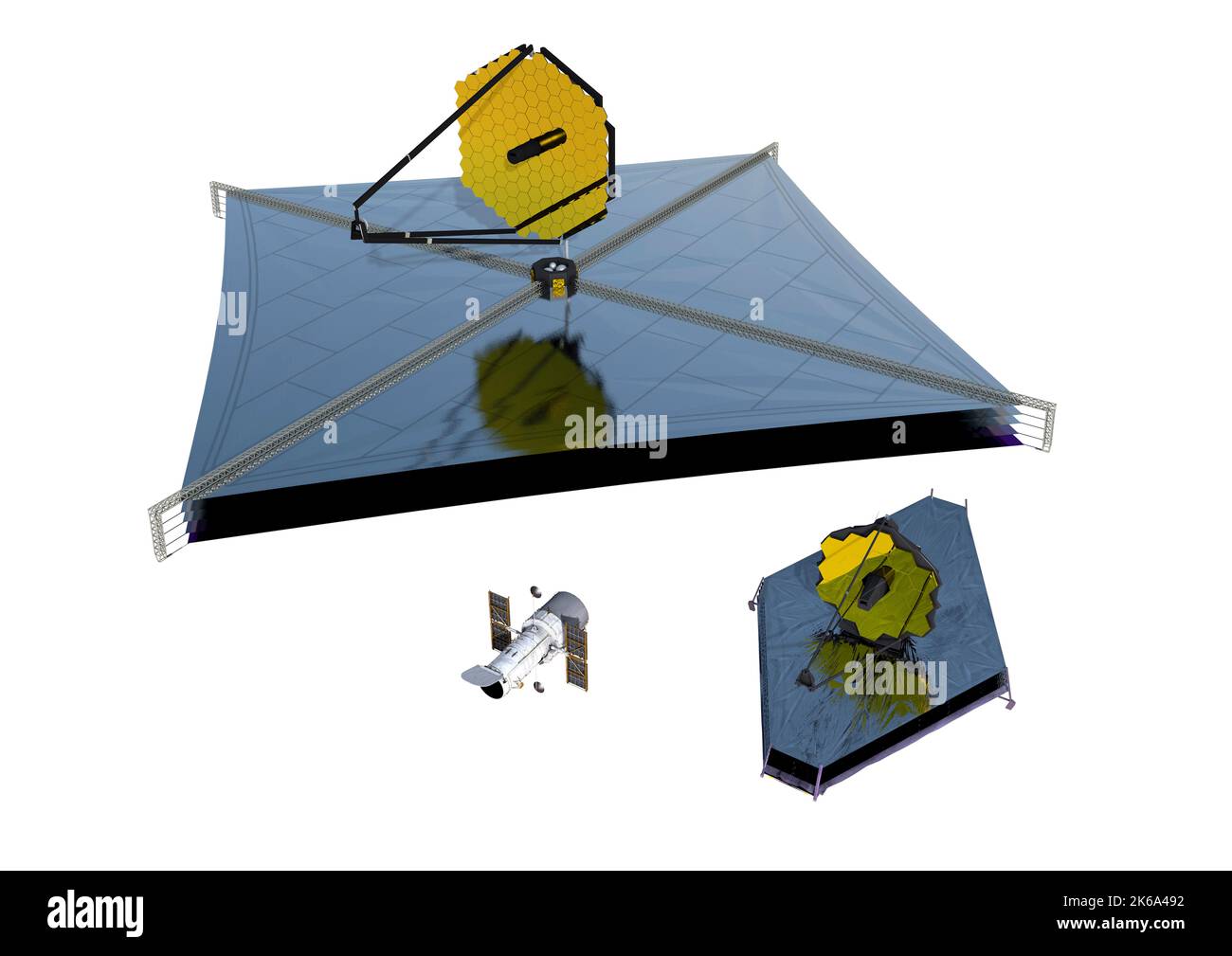 Artist's concept of the Luvoir Infrared space telescope, with James ...